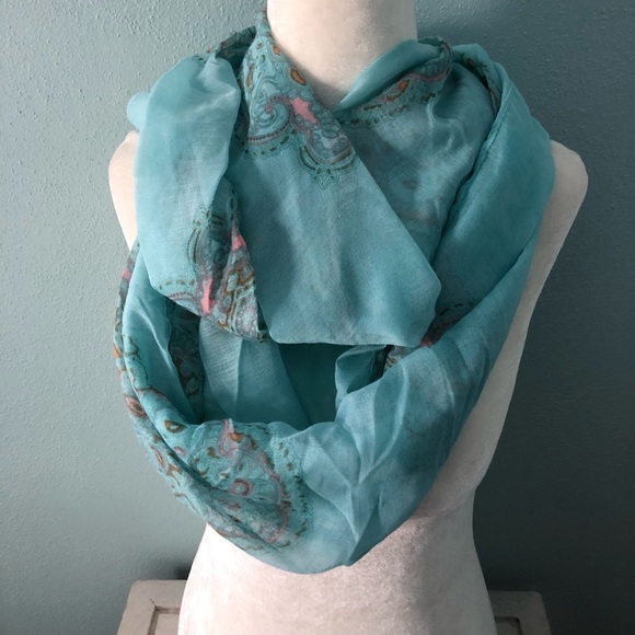 Boutique | Accessories | Boutique Blue Paisley Print Infinity Scarf ...